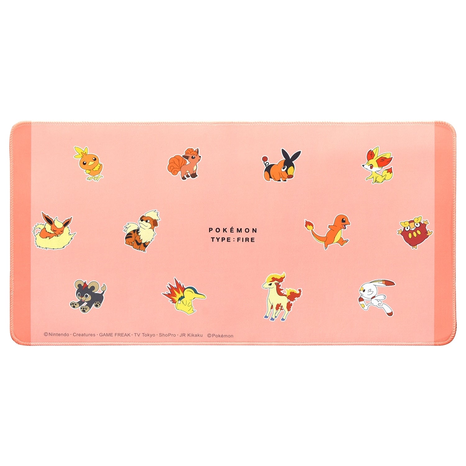 Fire Type Pokémon Desk Mat – 24" Red Mat for Gaming & Work – Victory ...
